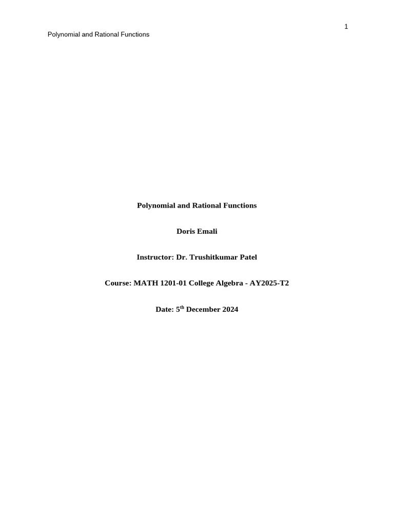 Math Assignment Unit 4 - MATH 1201-01 - AY2025-T2 | PDF | Polynomial | Function (Mathematics)