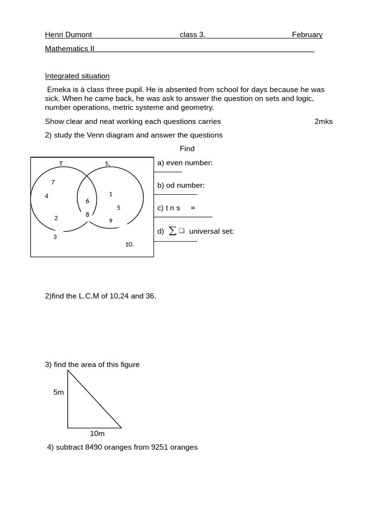 Mathematics Class 3 | PDF