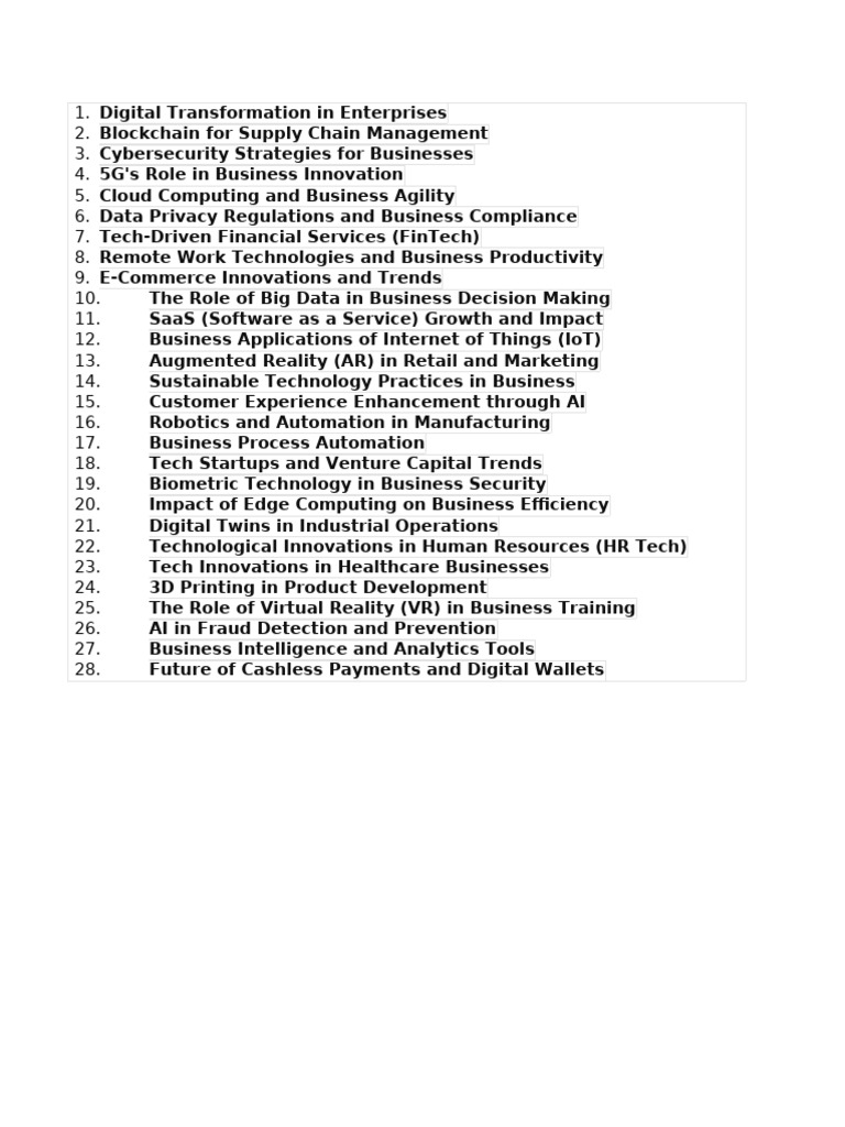 Key Tech Trends Transforming Businesses | PDF
