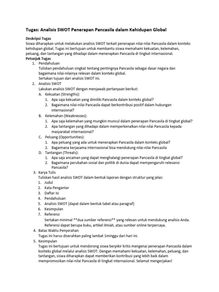 TUGAS ANALISIS SWOT | PDF