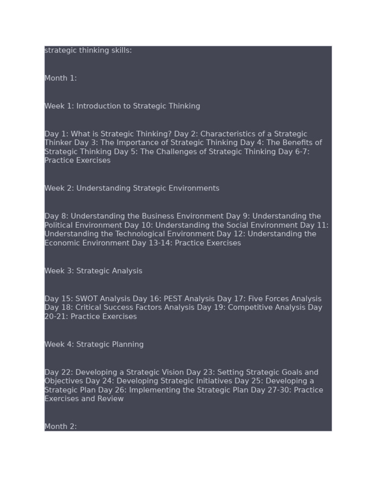 New Rich Text Document | PDF | Strategic Planning | Strategic Thinking