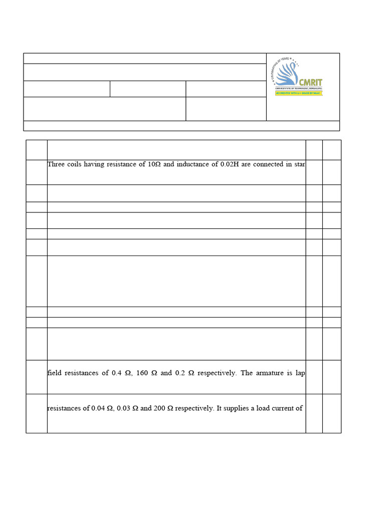 IAT 2 Question Bank 2024 | PDF | Electric Motor | Electromagnetic Induction