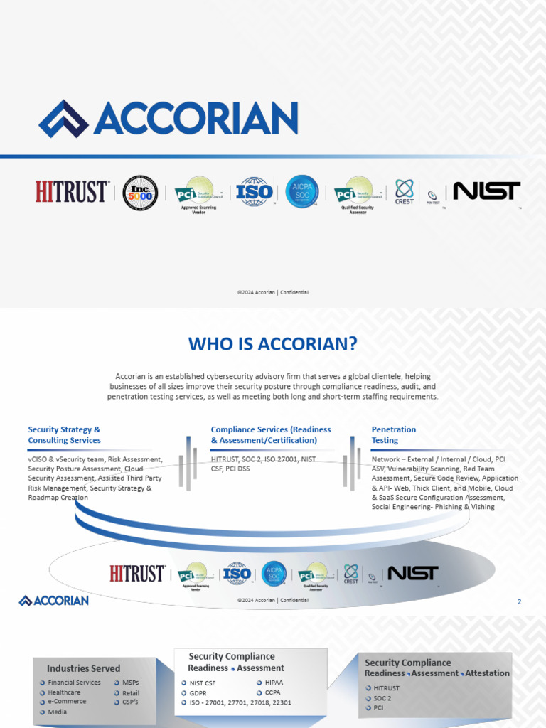 Accorian Cybersecurity Services Overview | PDF | Security | Computer ...