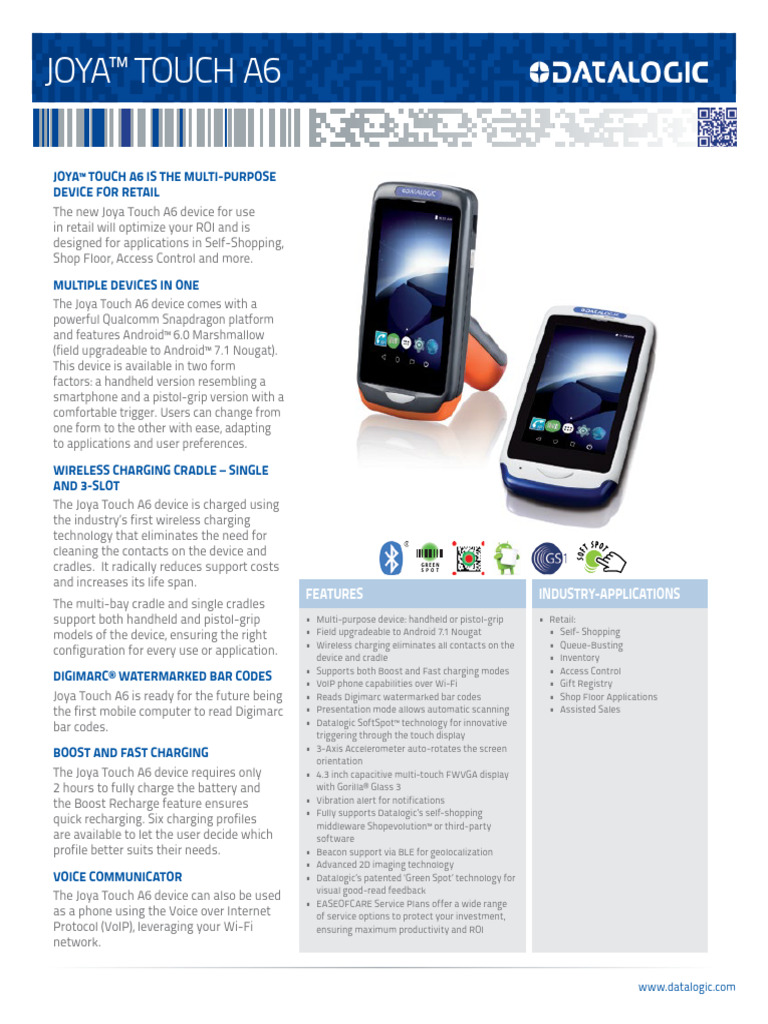 Logyco Datalogic Joya Touch | PDF | Android (Operating System) | Computing