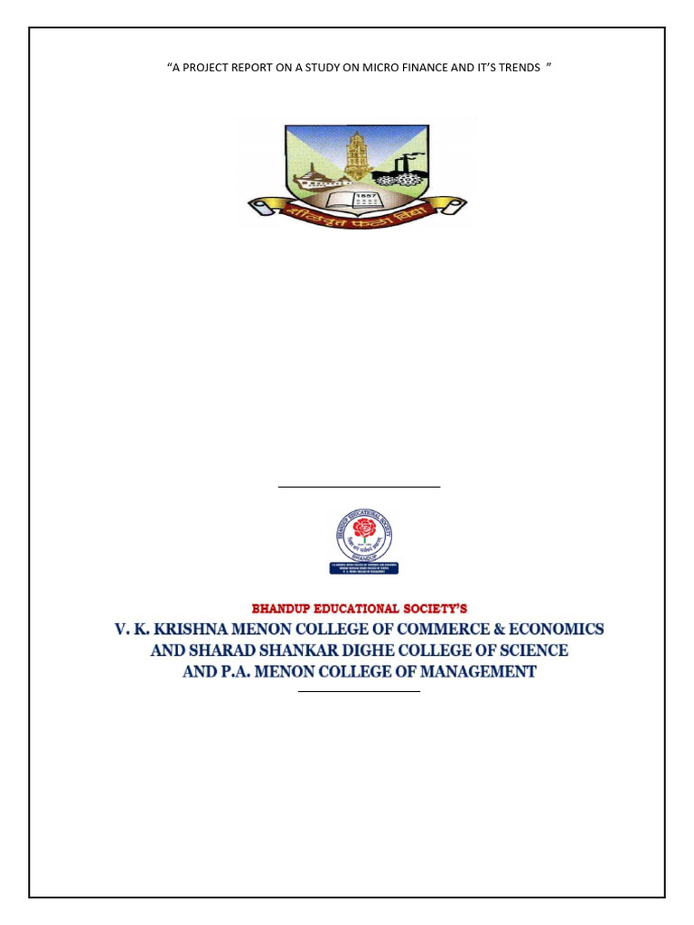 Aswati Ashokan Black Book Project | PDF | Microfinance | Financial ...