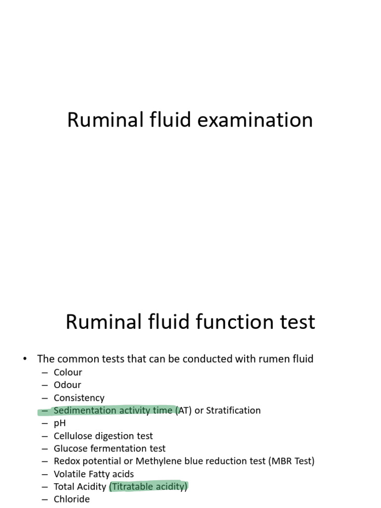 Ruminal Fluid Examination 241021 232349 | PDF