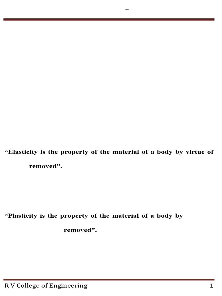 Elasticity - UNIT II | PDF | Deformation (Engineering) | Elasticity (Physics)