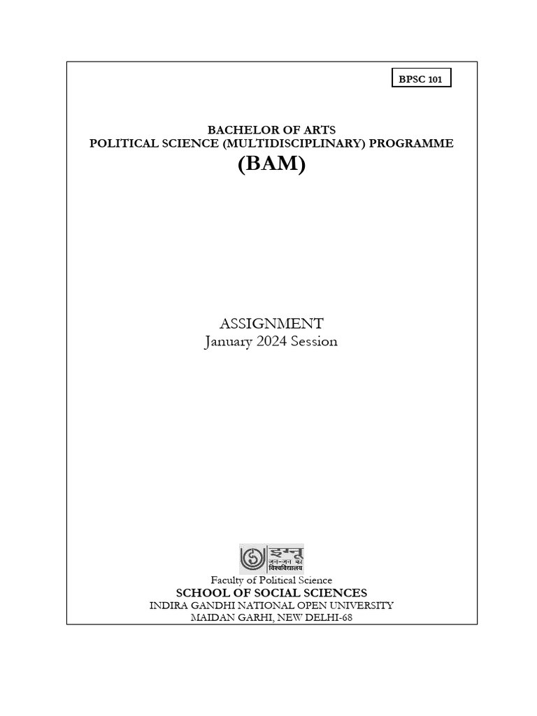 BPSC 101 (E) January 2024 | PDF | Cognitive Science | Liberal Arts Education