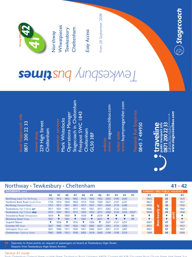 42 Chelt Bus Timetable | PDF | Street | Road Transport