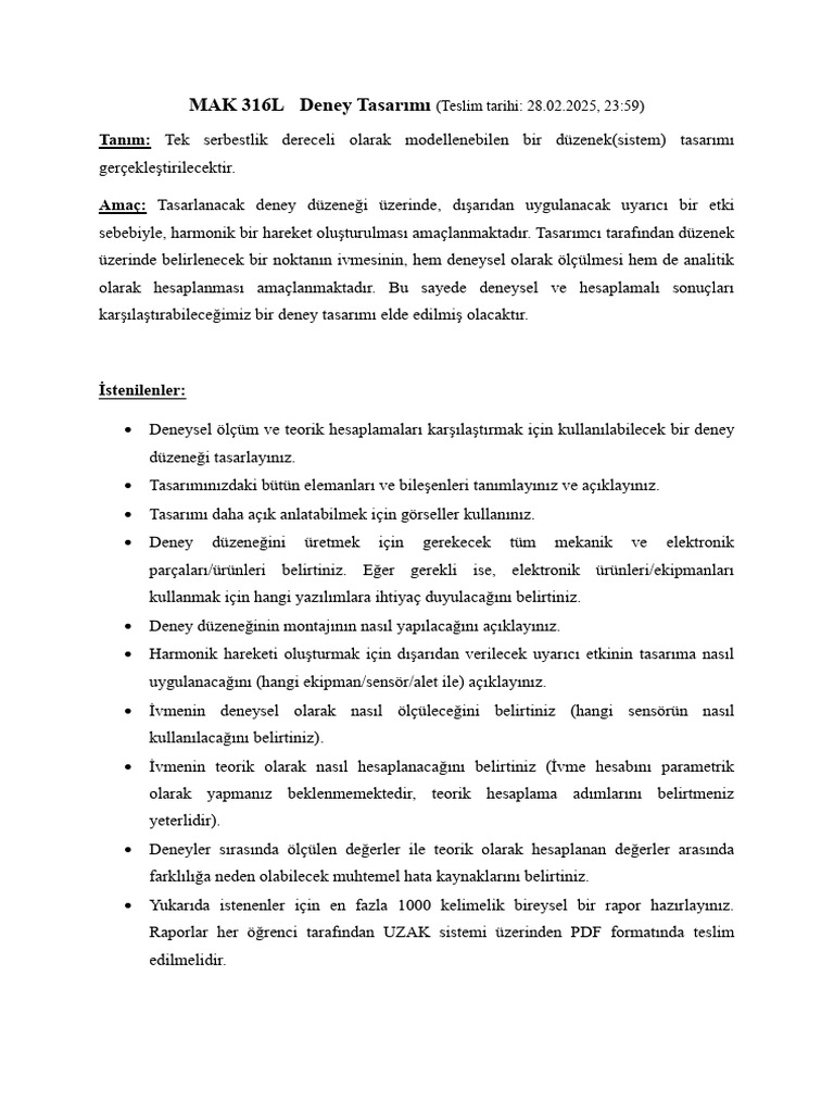 Deney Tasarımı | PDF