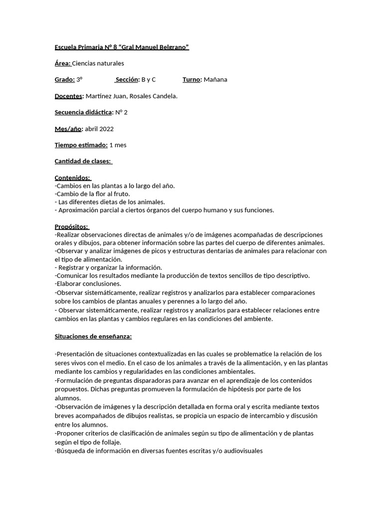 Las Plantas - Los Animales 3ero | PDF | Diente | Plantas