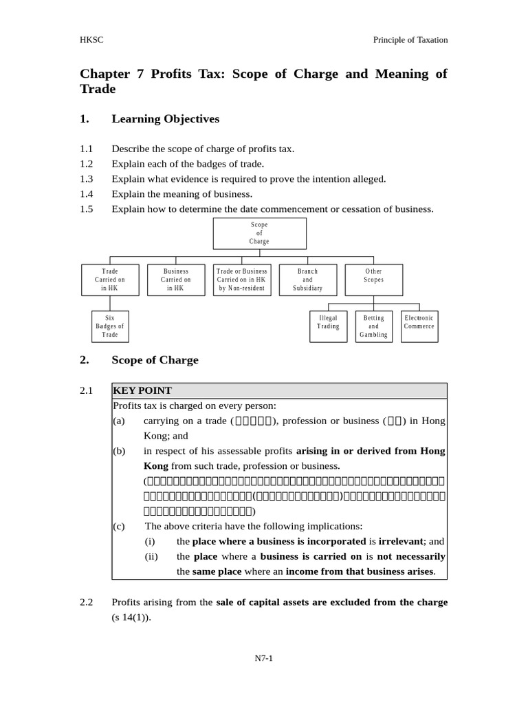 HK Profits Tax: Scope & Trade Meaning | PDF | Taxes | Private Law