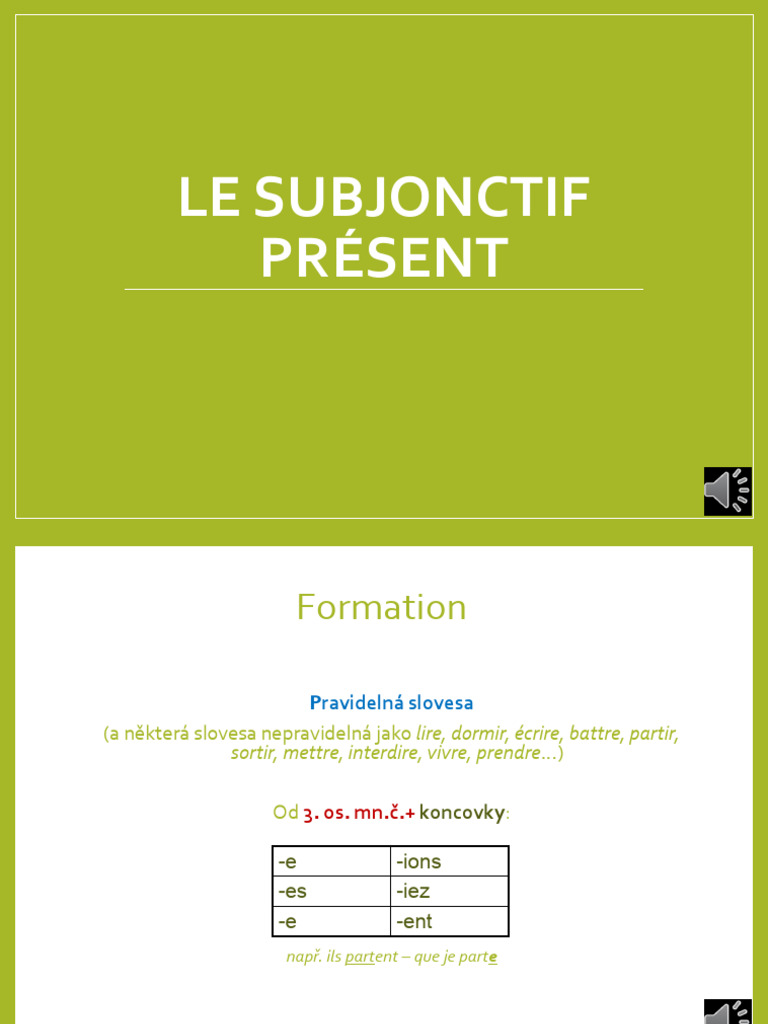 Guide du Subjonctif Présent en Français | PDF