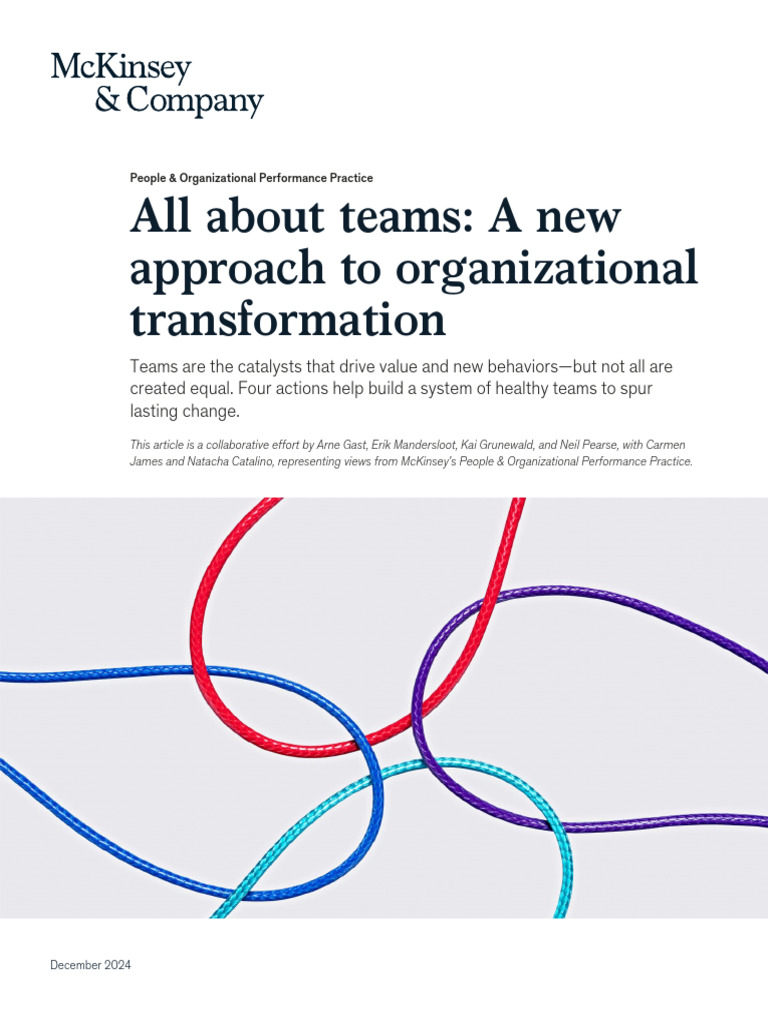 All About Teams A New Approach To Organizational Transformation - Final ...
