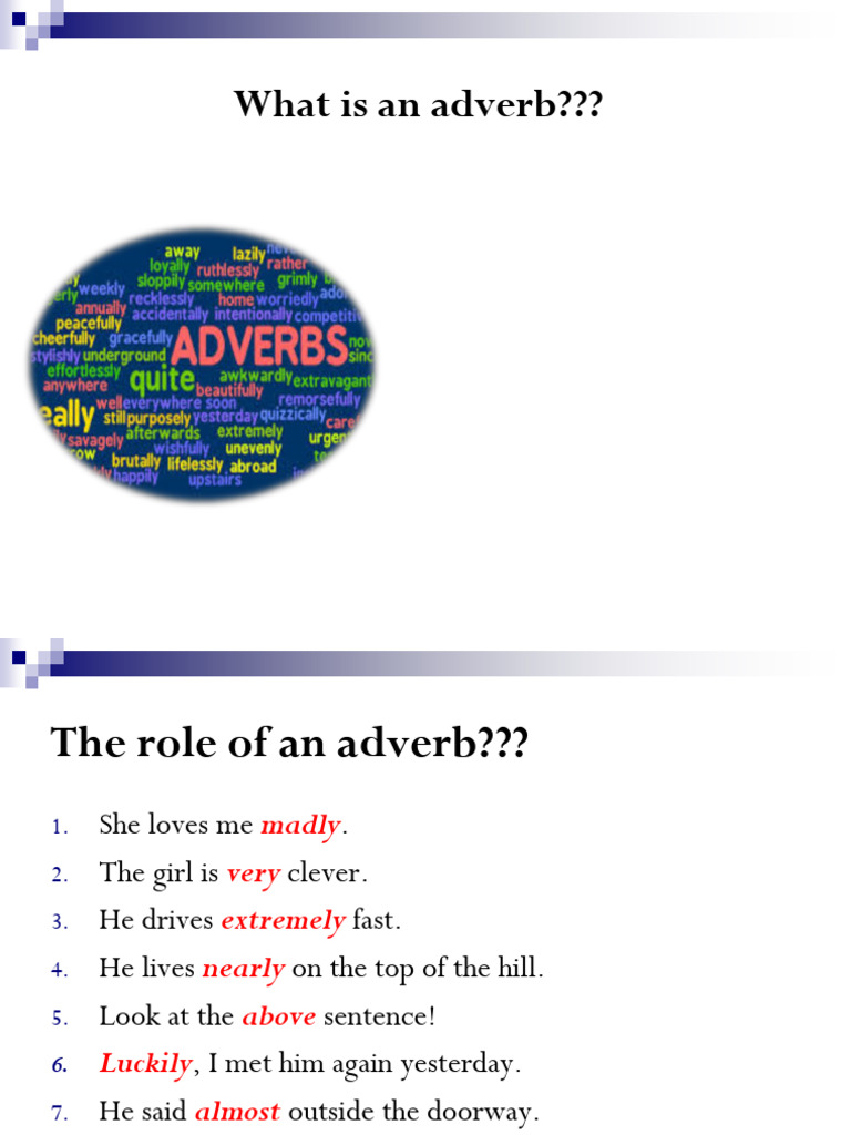 Adverbs | PDF | Adverb | English Grammar