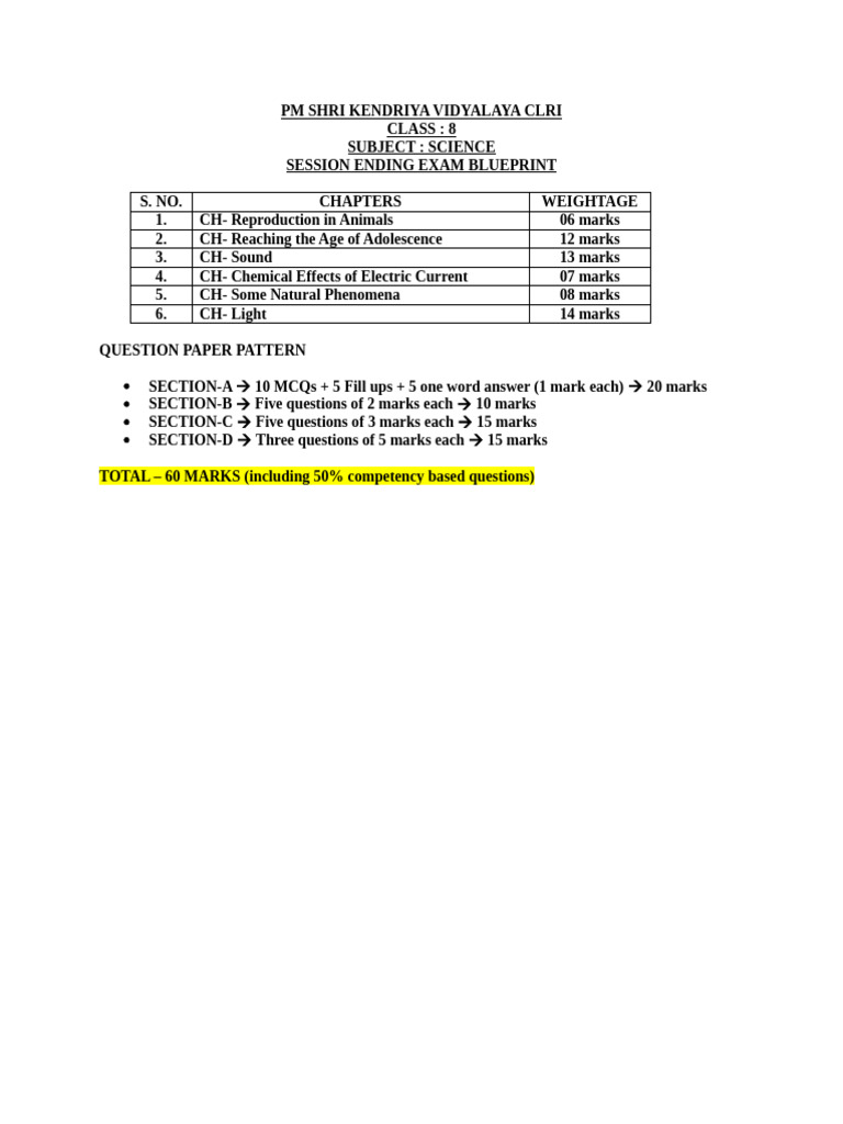 8TH Sci See Blueprint | PDF