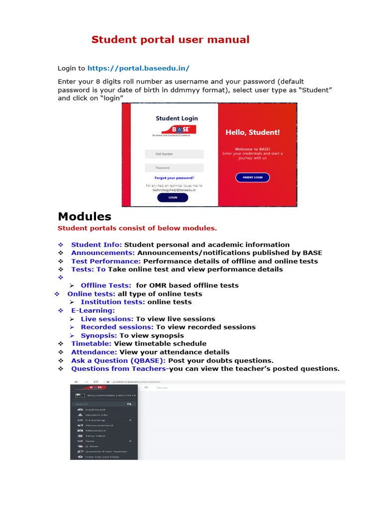 Student Portal User Manual | PDF | Zip (File Format) | Computing