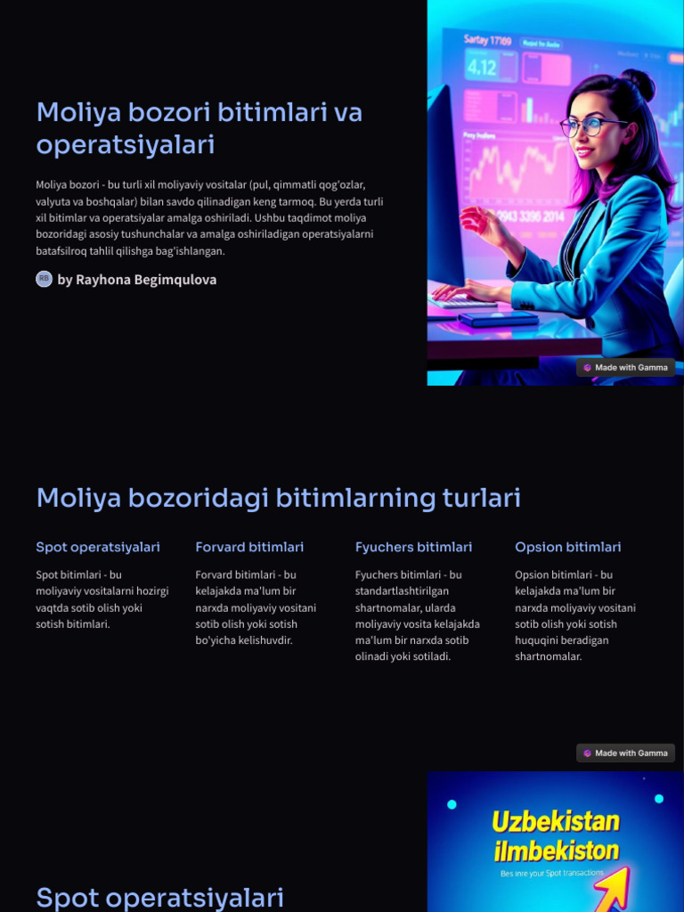 Moliya Bozori Bitimlari Va Operatsiyalari | PDF