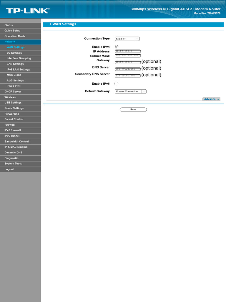 TD-W8970 Router Setup Guide | PDF