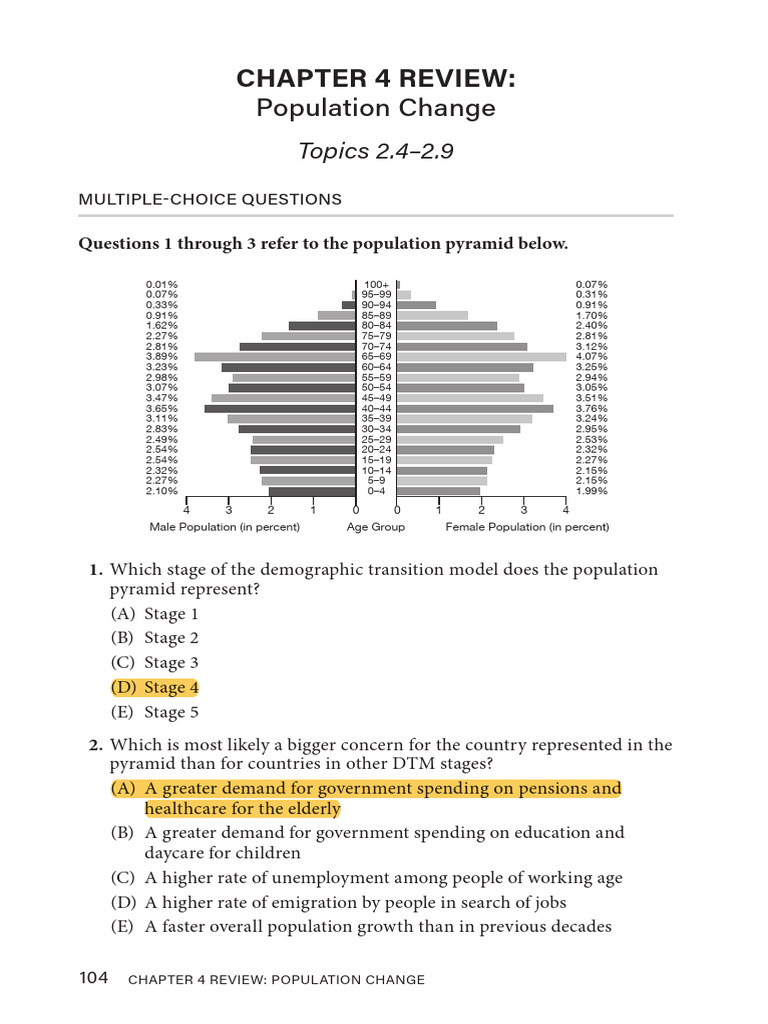 Chapter 4: Population Change Review | PDF | Birth Rate | Population Growth