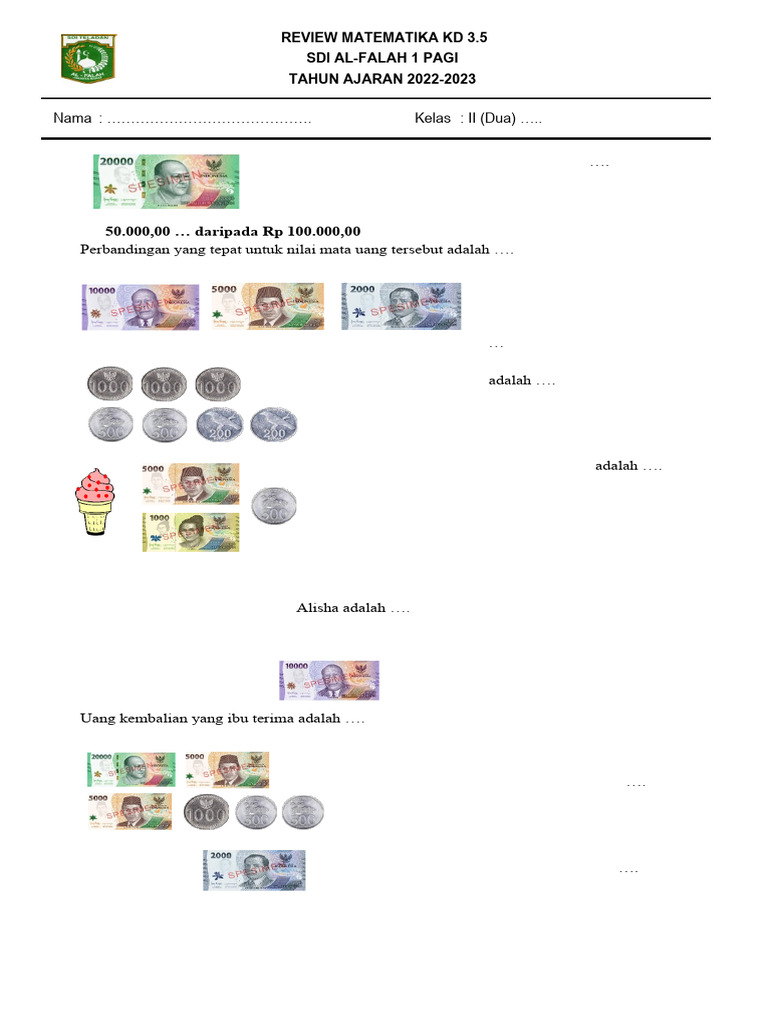 Review Matematika Kd 3.5 Tema 2 c | PDF