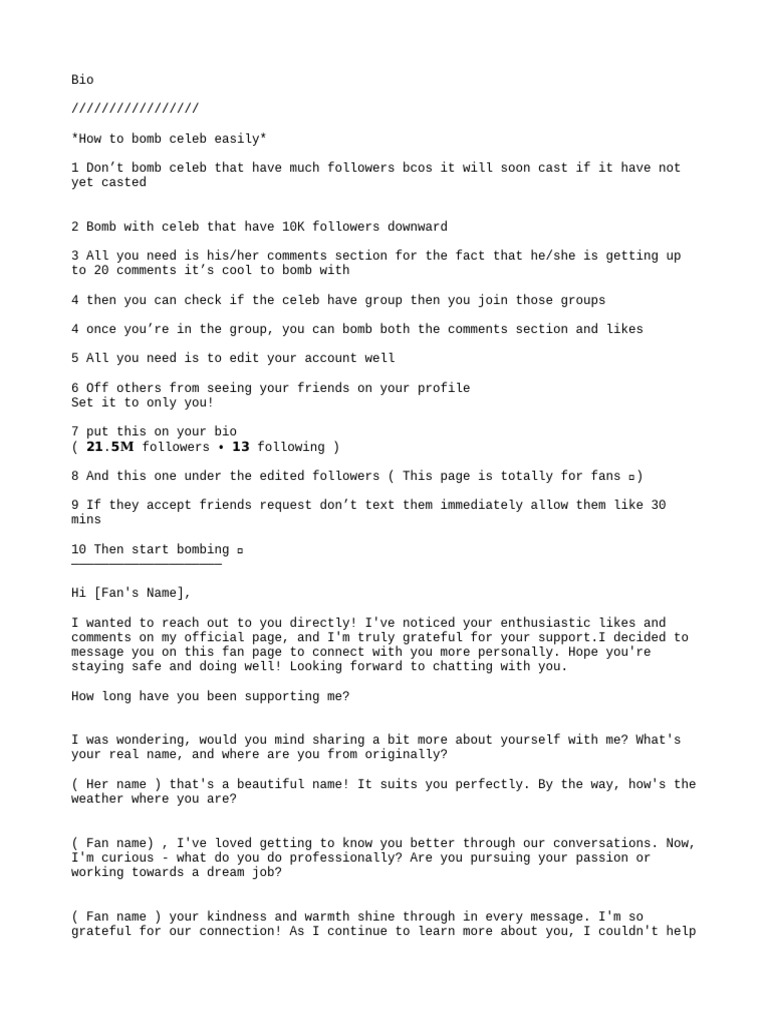 All You Need On Bombing Celeb Easily | PDF | Love