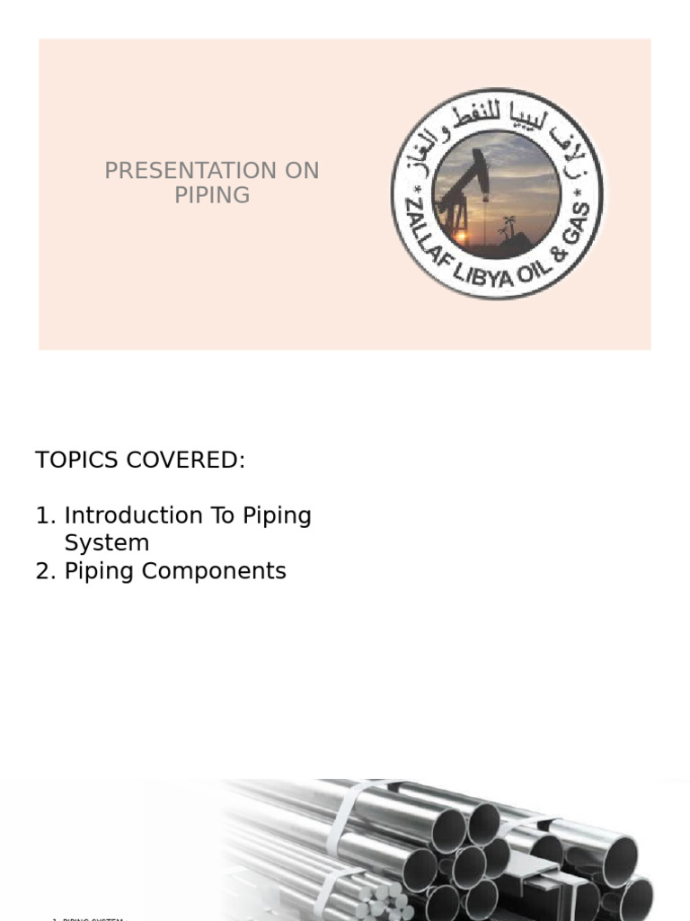 Piping Presentation | PDF | Pipe (Fluid Conveyance) | Building Materials