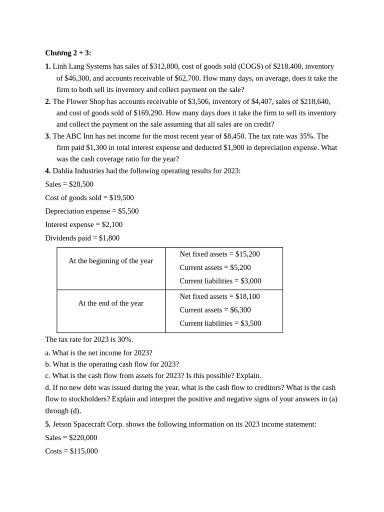 Ôn thi TCDN kì I 2023 - 2024 | PDF | Net Present Value | Internal Rate ...