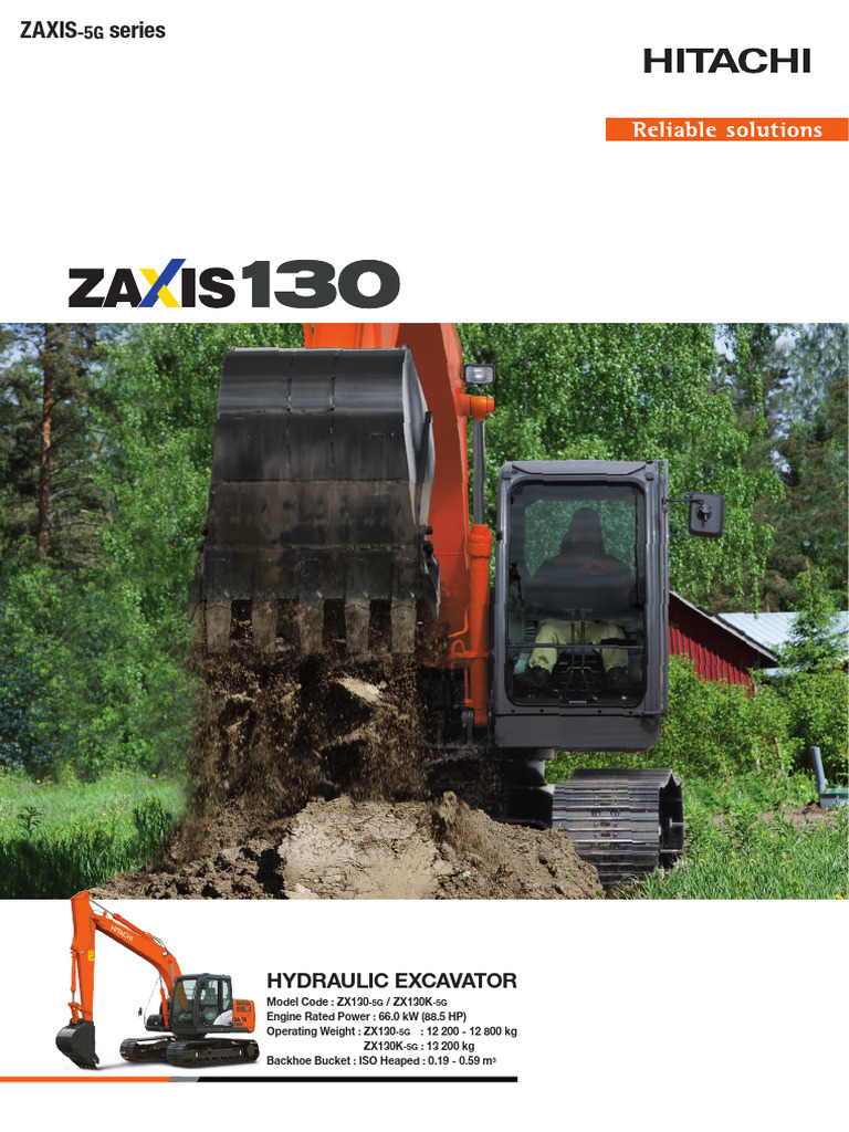 ZAXIS-5G Excavator Features & Specs | PDF | Horsepower | Pump
