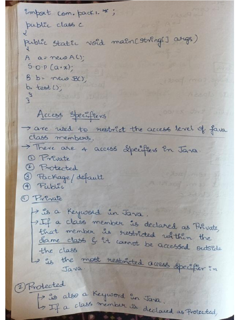 Access Specifiers | PDF