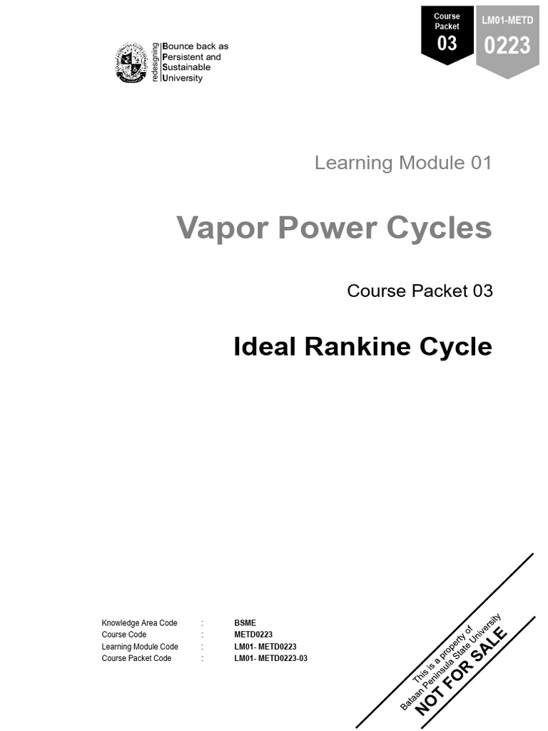 METD0223 Course Packet 03 | PDF | Steam | Boiler