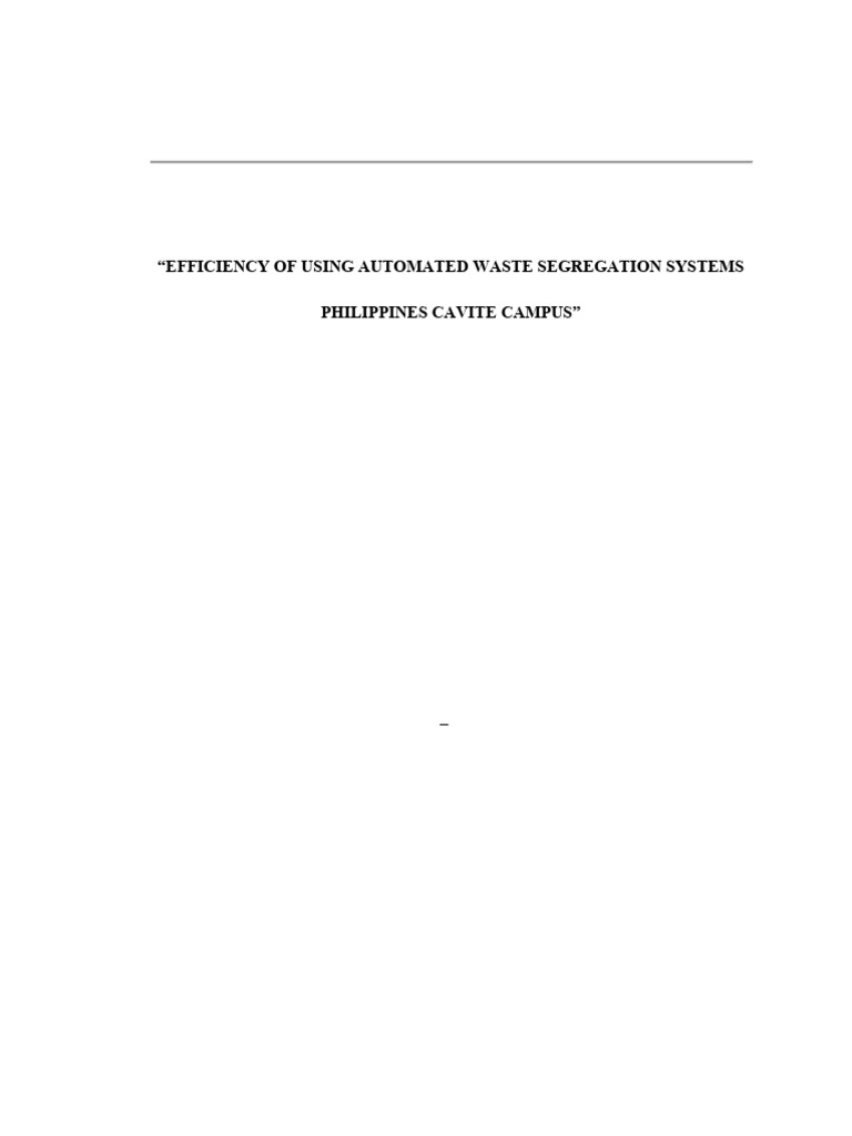 Efficiency of Automated Waste Segregation | PDF | Waste Management ...