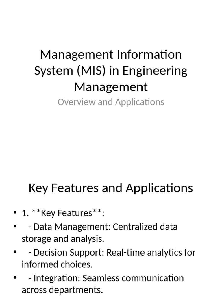 MIS in Engineering Management | PDF