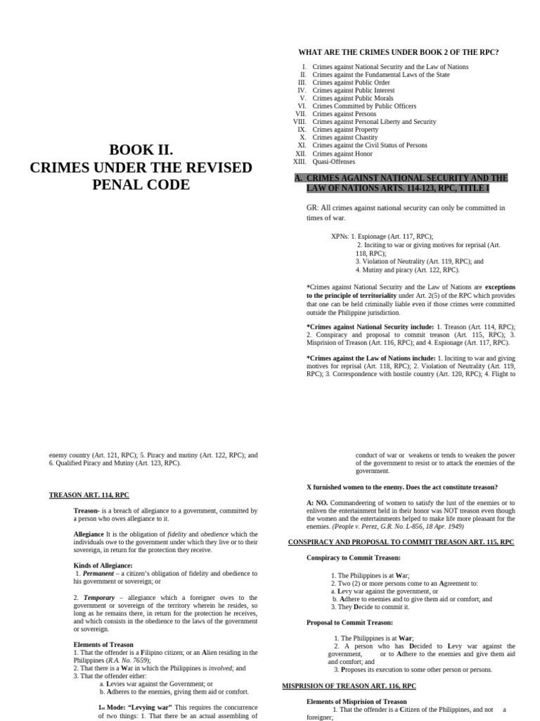 Criminal Law II Module | PDF | Crimes | Crime & Violence