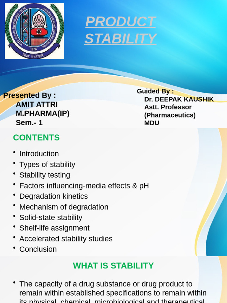 Pharma Stability for Students | PDF | Pharmaceutical Formulation ...