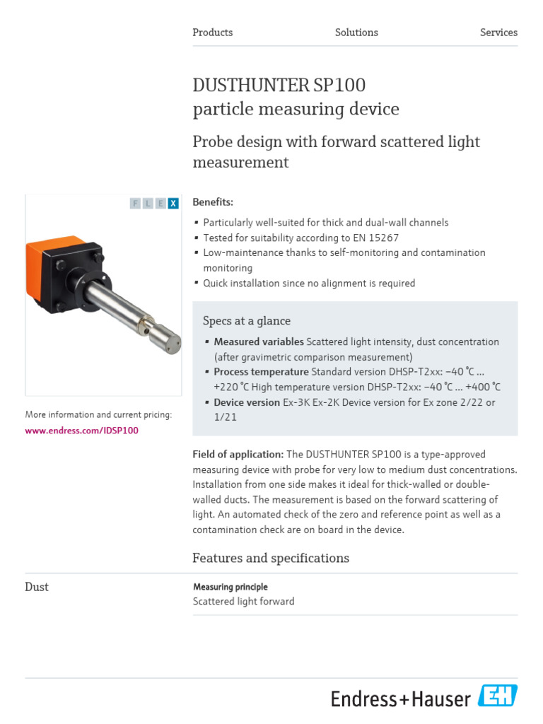 Endress-Hauser_IDSP100_EN | PDF | Dust | Temperature
