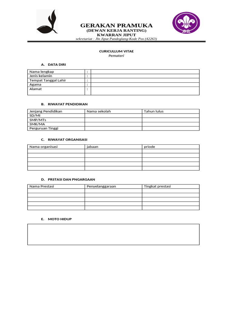 CV Pramuka | PDF