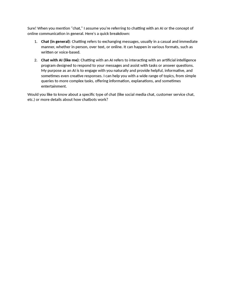 Chat (In General) | PDF