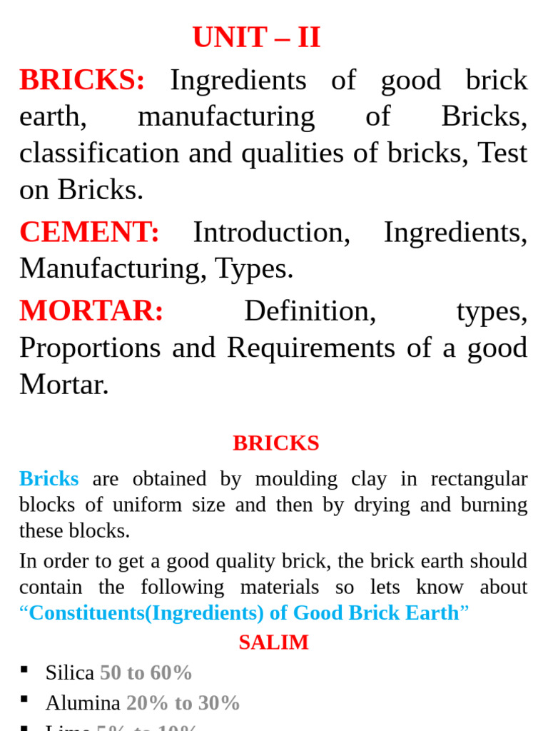 Bricks | PDF | Brick | Lime (Material)