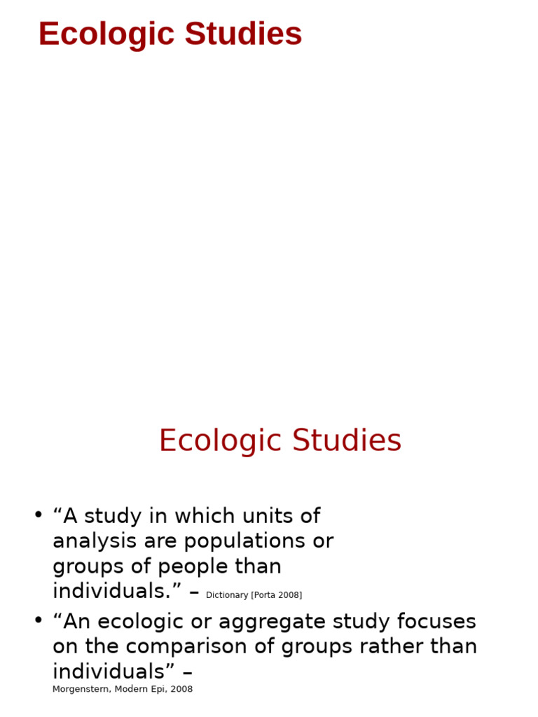 Ecologic Studies | PDF | Linear Regression | Epidemiology