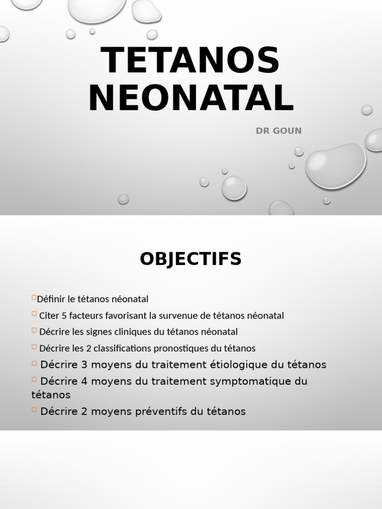 Tetanos Neonatal | PDF | Immunologie | Spécialités médicales