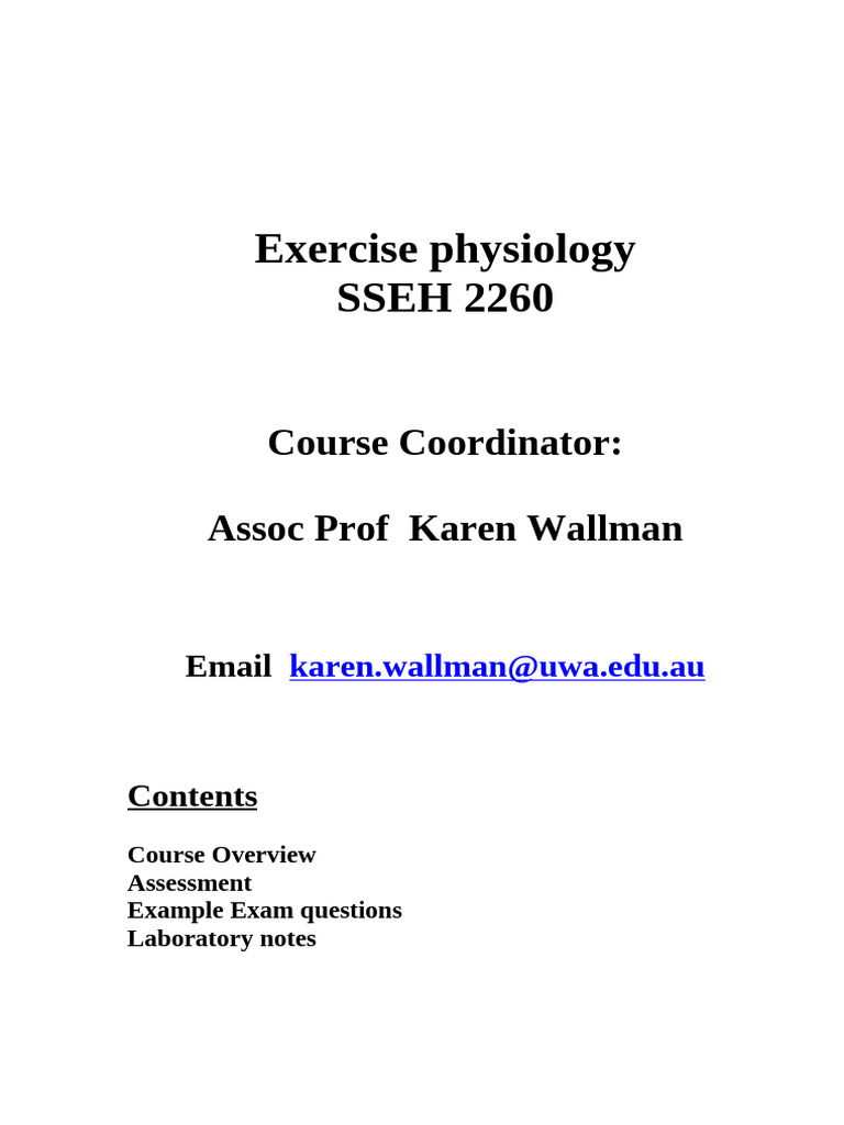 2025 UWA SSEH 2260 Course Overview and Lab Manual | PDF | Blood ...