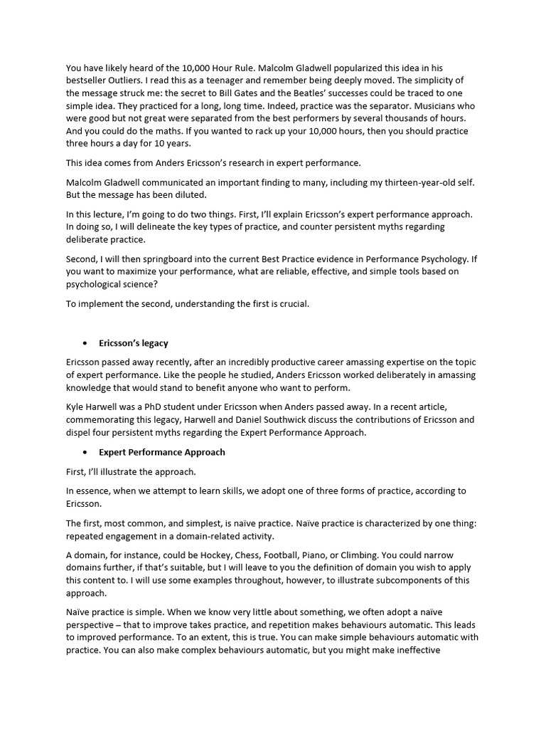 Week 9 - Sport - Performance Psychology | PDF | Perfectionism ...