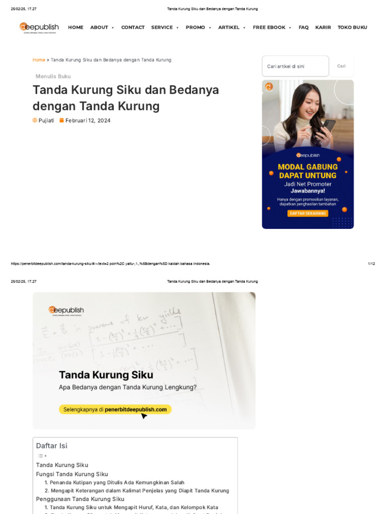 Tanda Kurung Siku Dan Bedanya Dengan Tanda Kurung | PDF