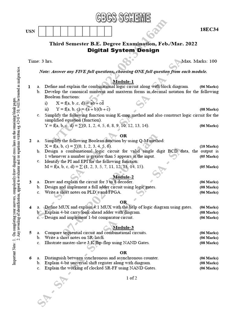 18EC34 Unlocked 1 | PDF | Digital Electronics | Computer Engineering