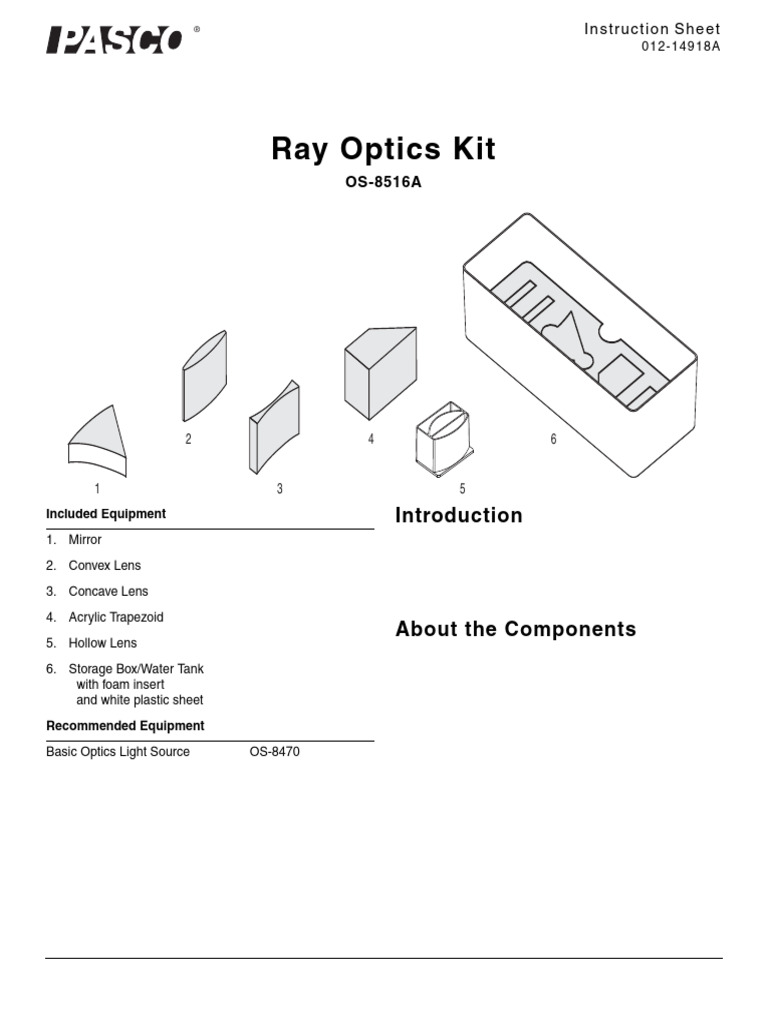 Ray Optics Kit Manual OS 8516A | PDF | Optics | Glass Engineering And ...