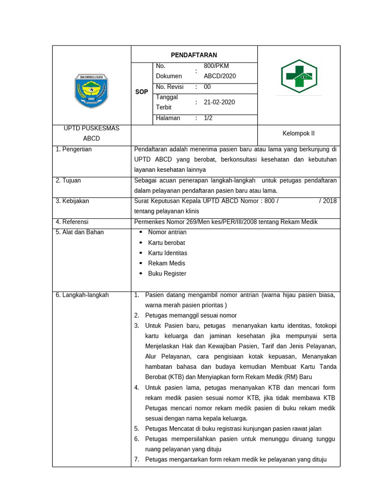 SOP PENDAFTARAN Fix (Repaired) | PDF