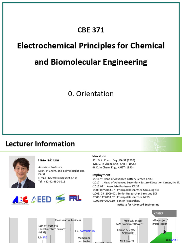 (2025 - Spring) - 0. Orientation | PDF | Electrochemistry | Electrode