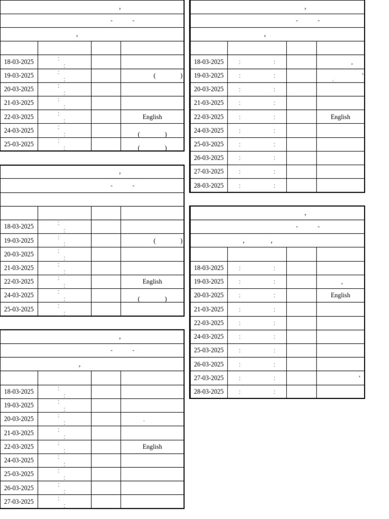 Annual Exam Time Table-2024-25 | PDF