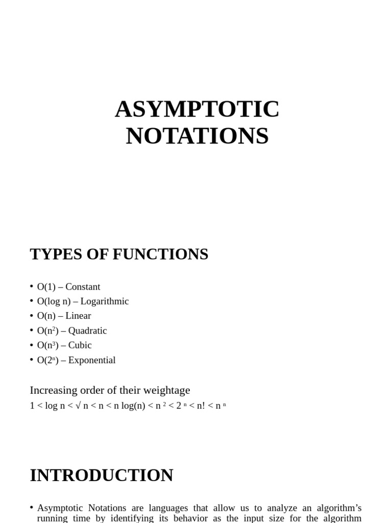Understanding Asymptotic Notations | PDF | Time Complexity | Functions ...